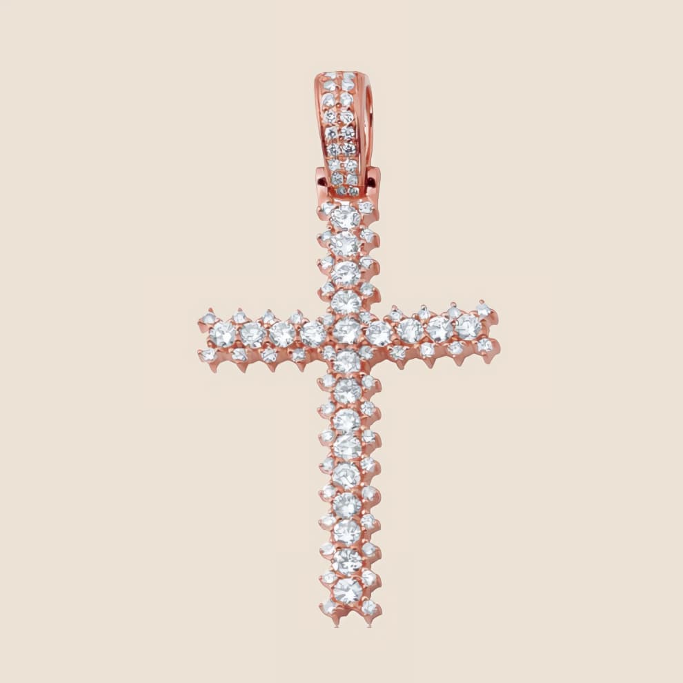 Three-Prong Diamond Cross Pendant – Kinoro